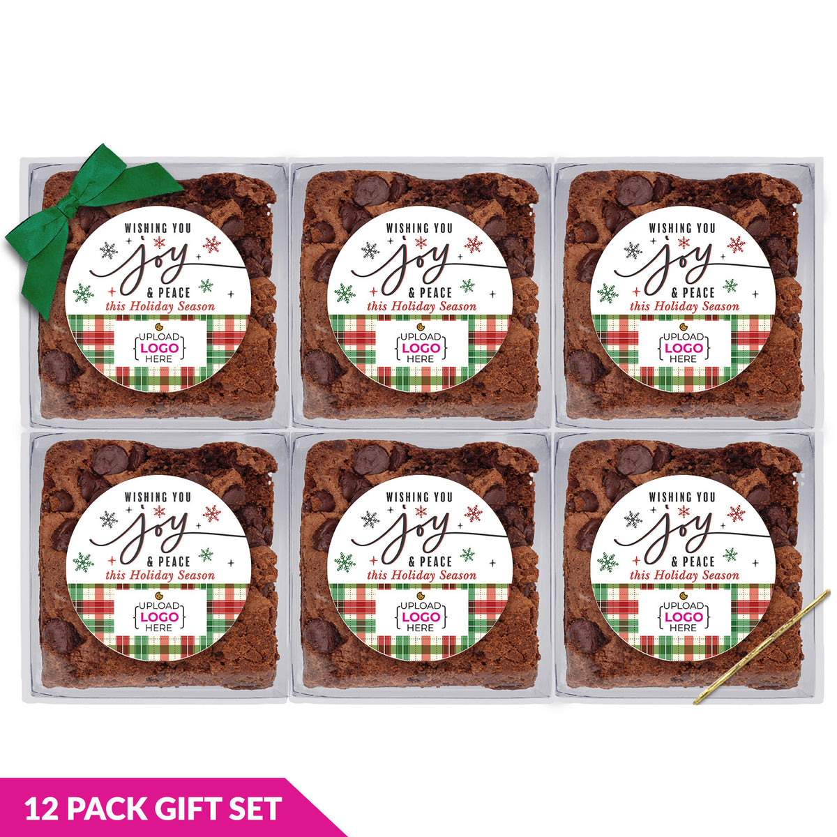 Christmas Logo Brownies | Personalized Chocolate Chip Fudge Brownie ...