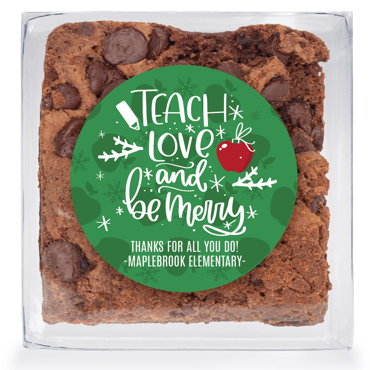 Teach, Love and Be Merry - Chocolate Chip Fudge Brownies W/Full Color ...
