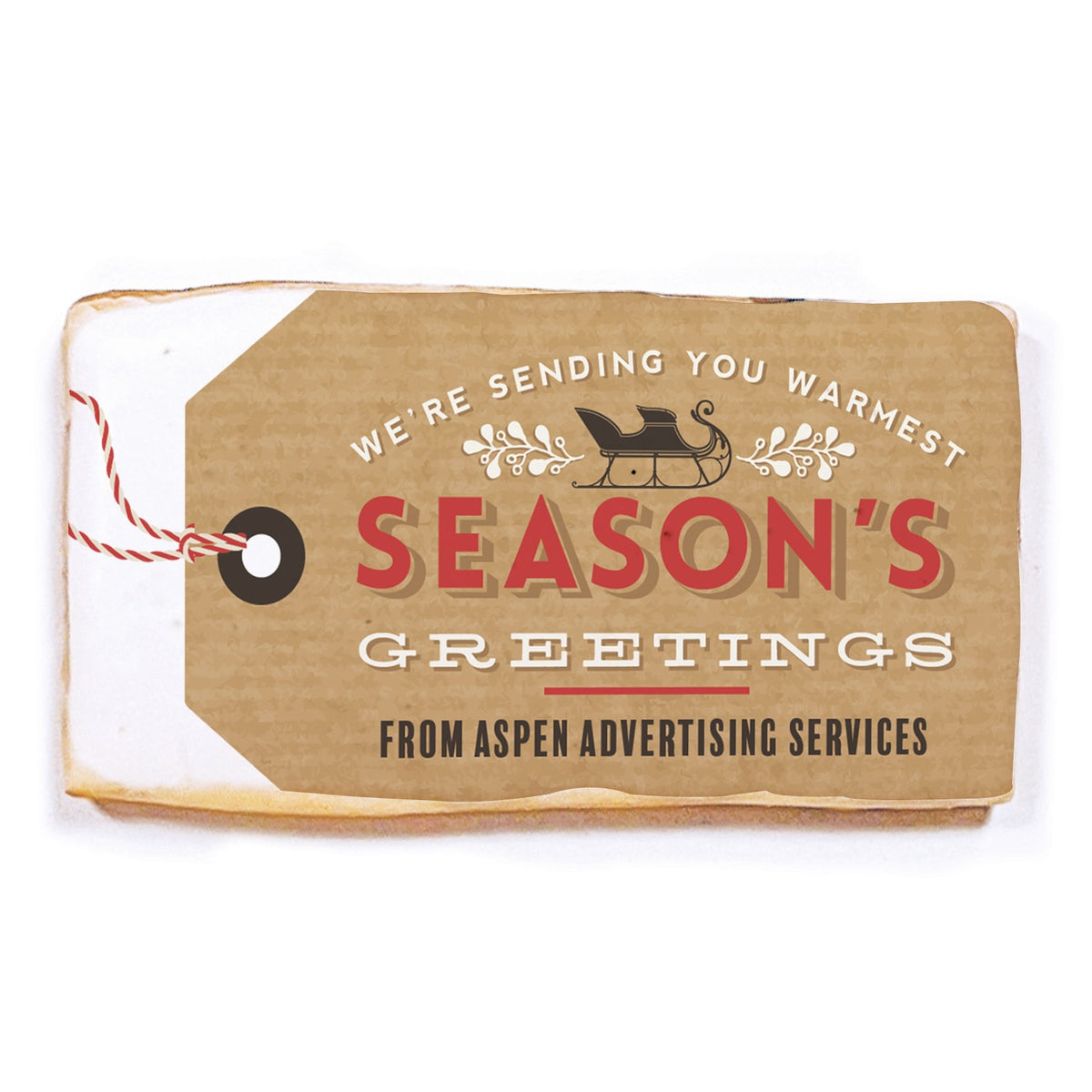 Seasons Greetings Gift Tag - Personalized Rectangle Sugar Cookie ...