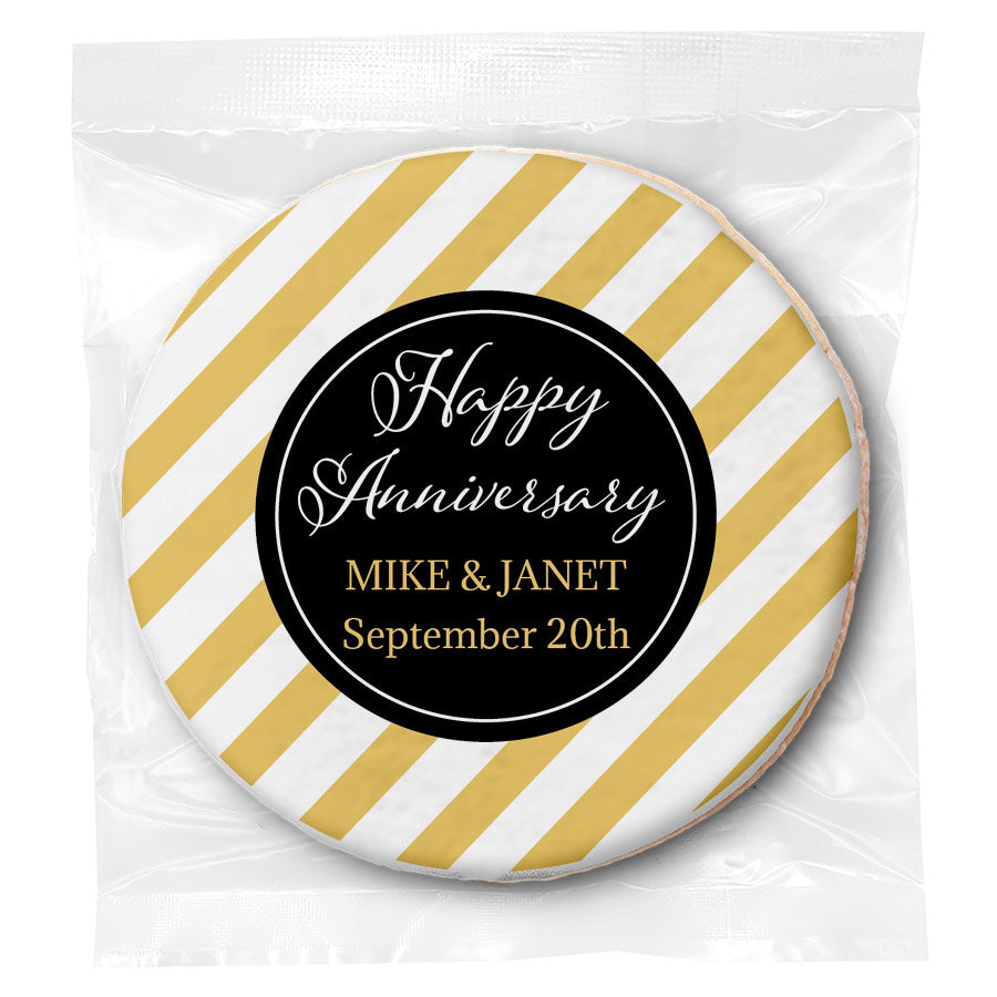 Anniversary Stripes Sugar Cookie – Custom Timeless Celebration Treat ...