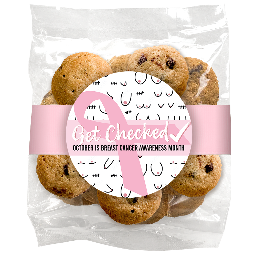 Get Checked Breast Cancer Mini Cookie Gift Bags | Mini Chocolate Chip ...