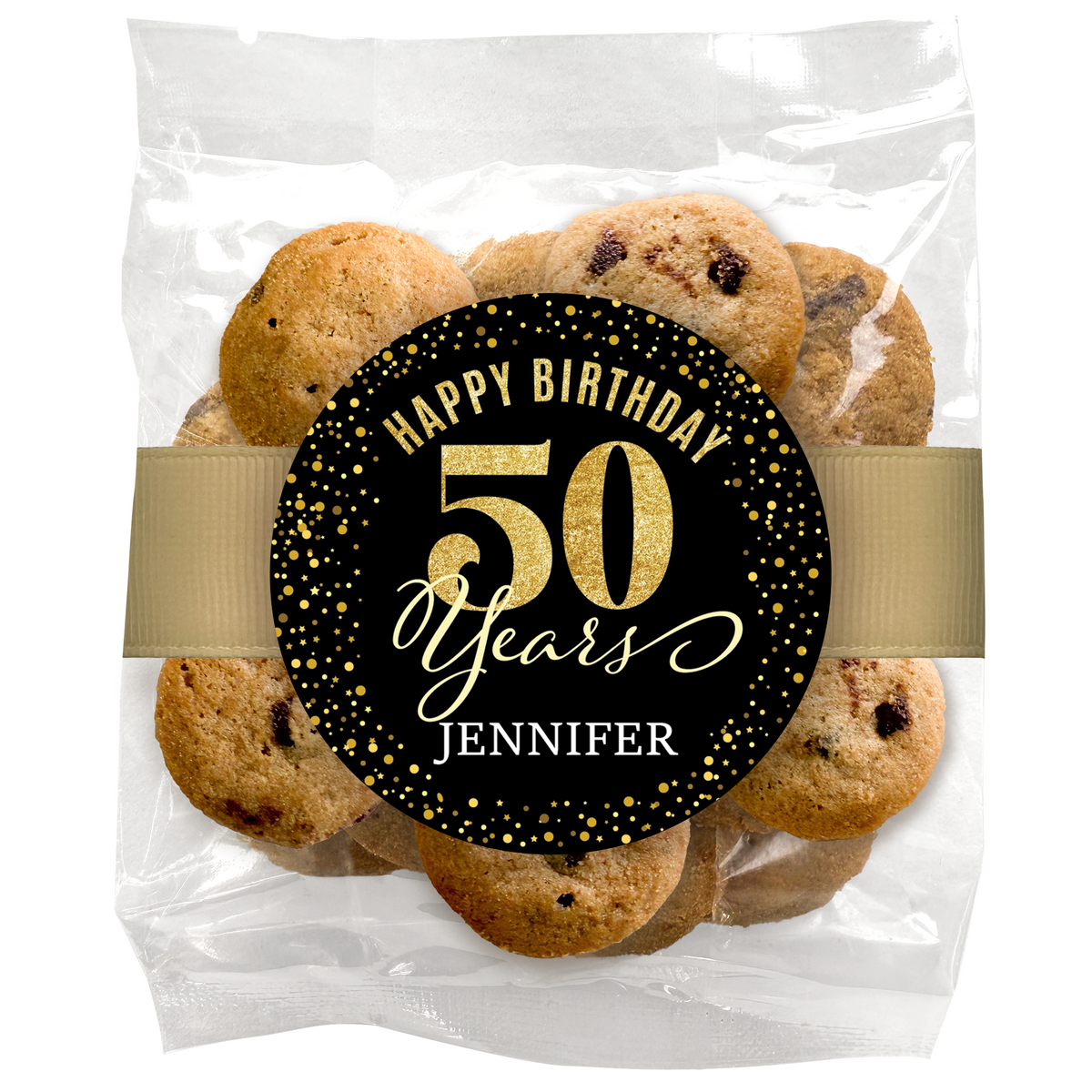 Milestone Birthday Mini Cookie Gift Bags | Bite-Sized Chocolate Chip ...