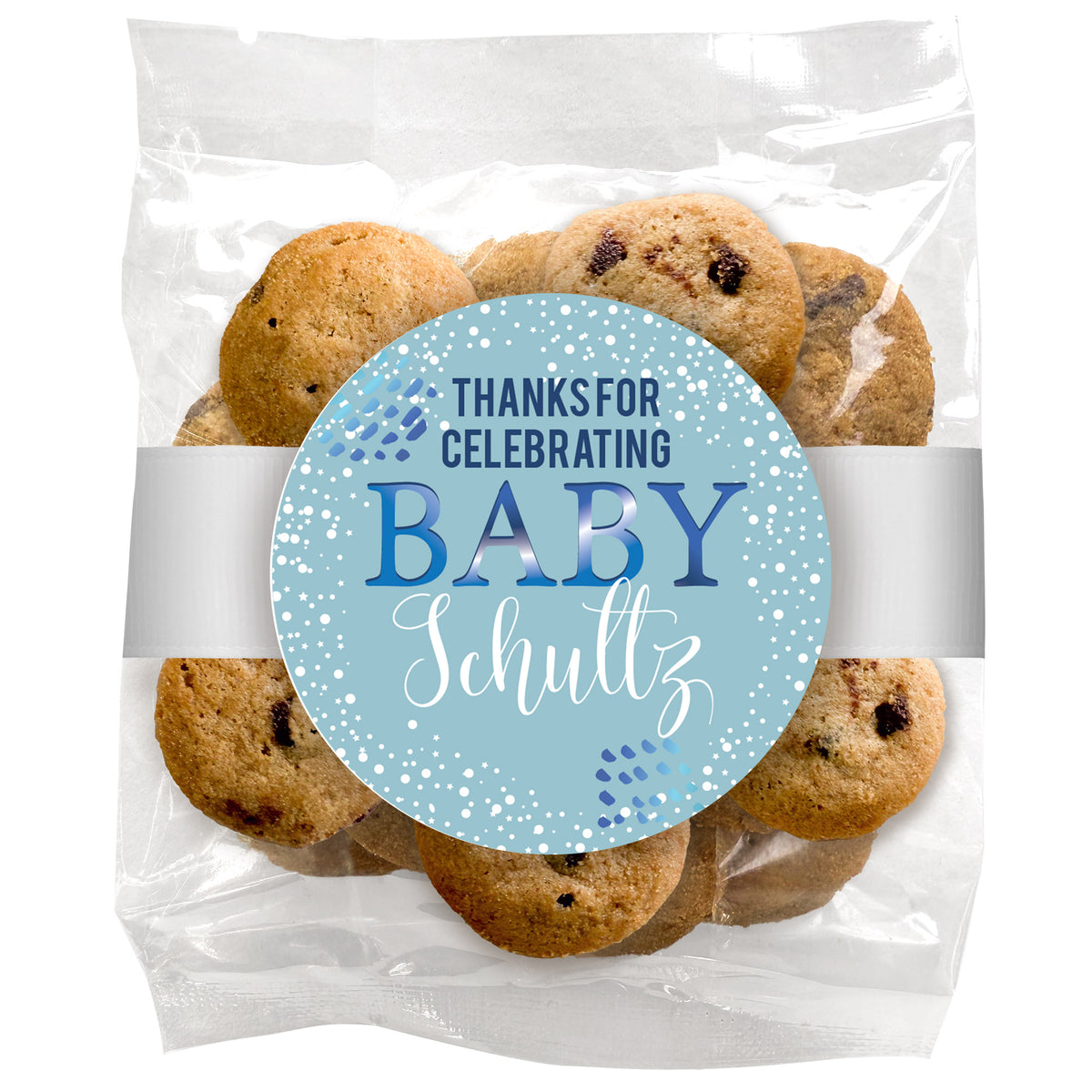 Celebrating Baby Blue Mini Cookie Gift Bags | Mini Chocolate Chip ...