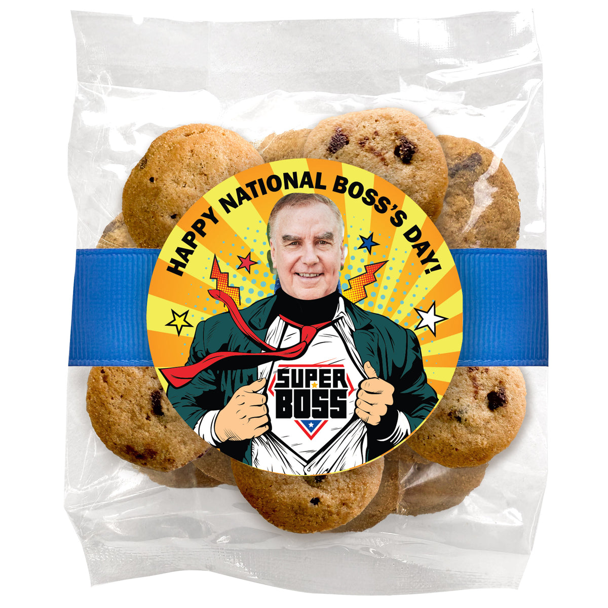 Blue Ribbon Super Boss Photo Upload & Message Bite-Sized Chocolate Chip ...