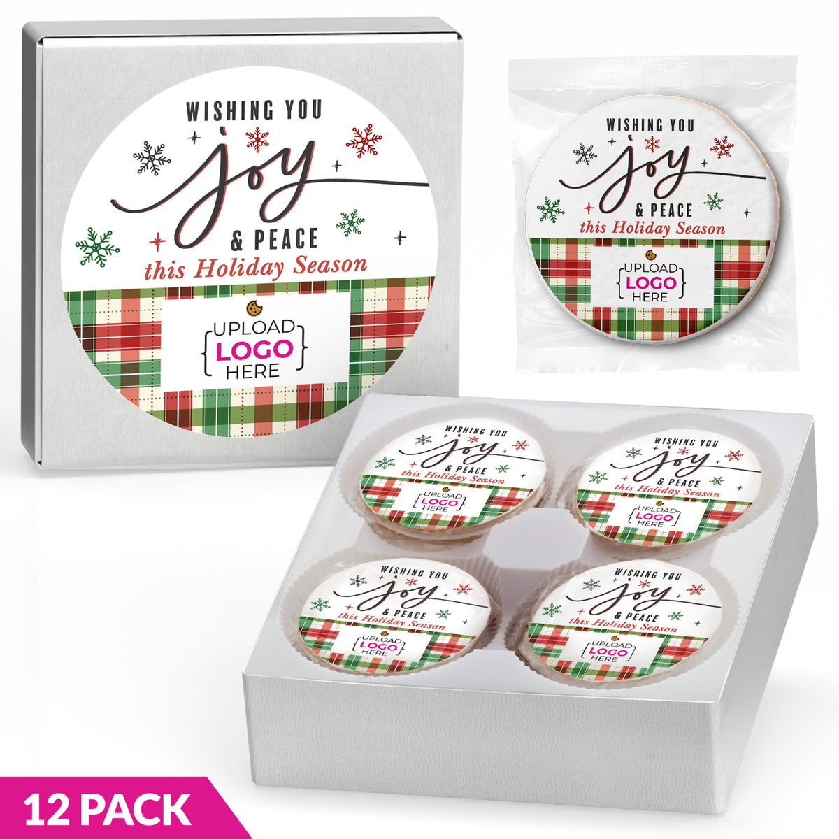 Joy & Peace Logo Upload - Personalized Direct Print on Round Sugar Coo ...