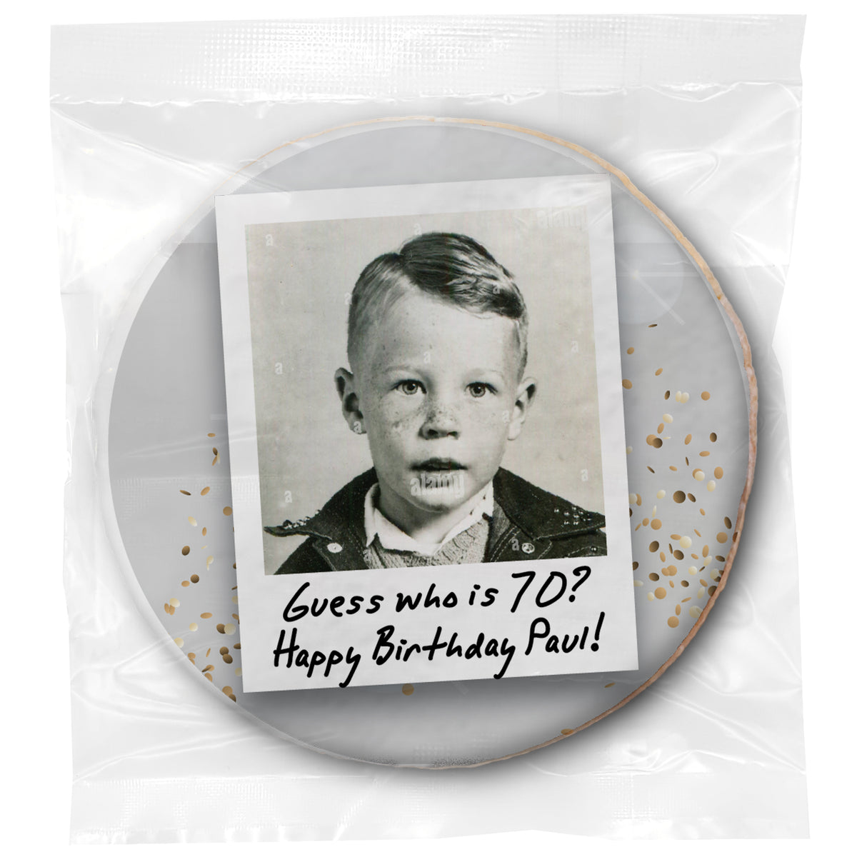 Birthday Polaroid Cookie – Custom Photo & Caption Print on Round Sugar ...