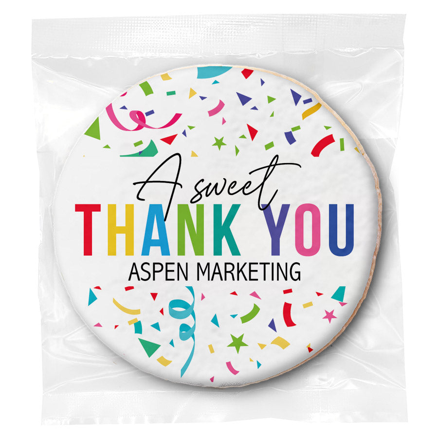 A Sweet Thank You Cookie – Personalized Round Sugar Cookie for ...