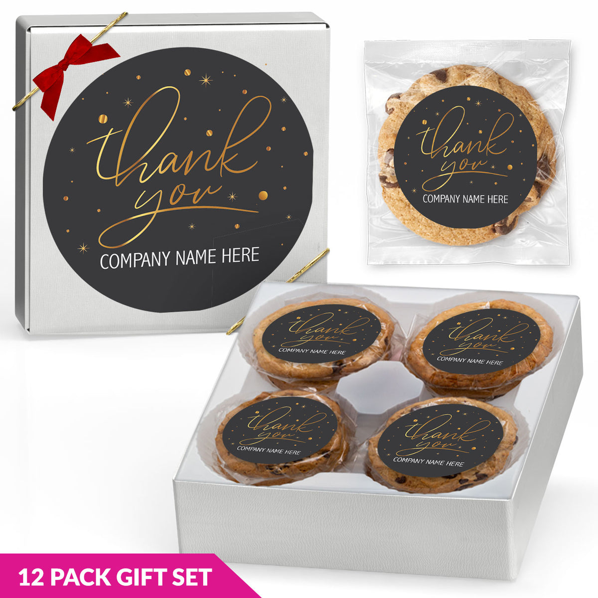 Gold Script Thank You - Gourmet Chocolate Chip or Variety Pack w/ Full ...