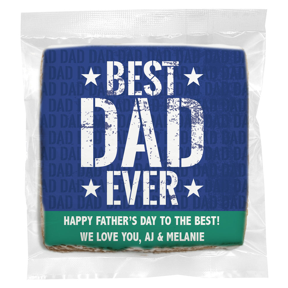 Father's Day Best Dad Ever - Personalized Square Sugar Cookie - Print ...