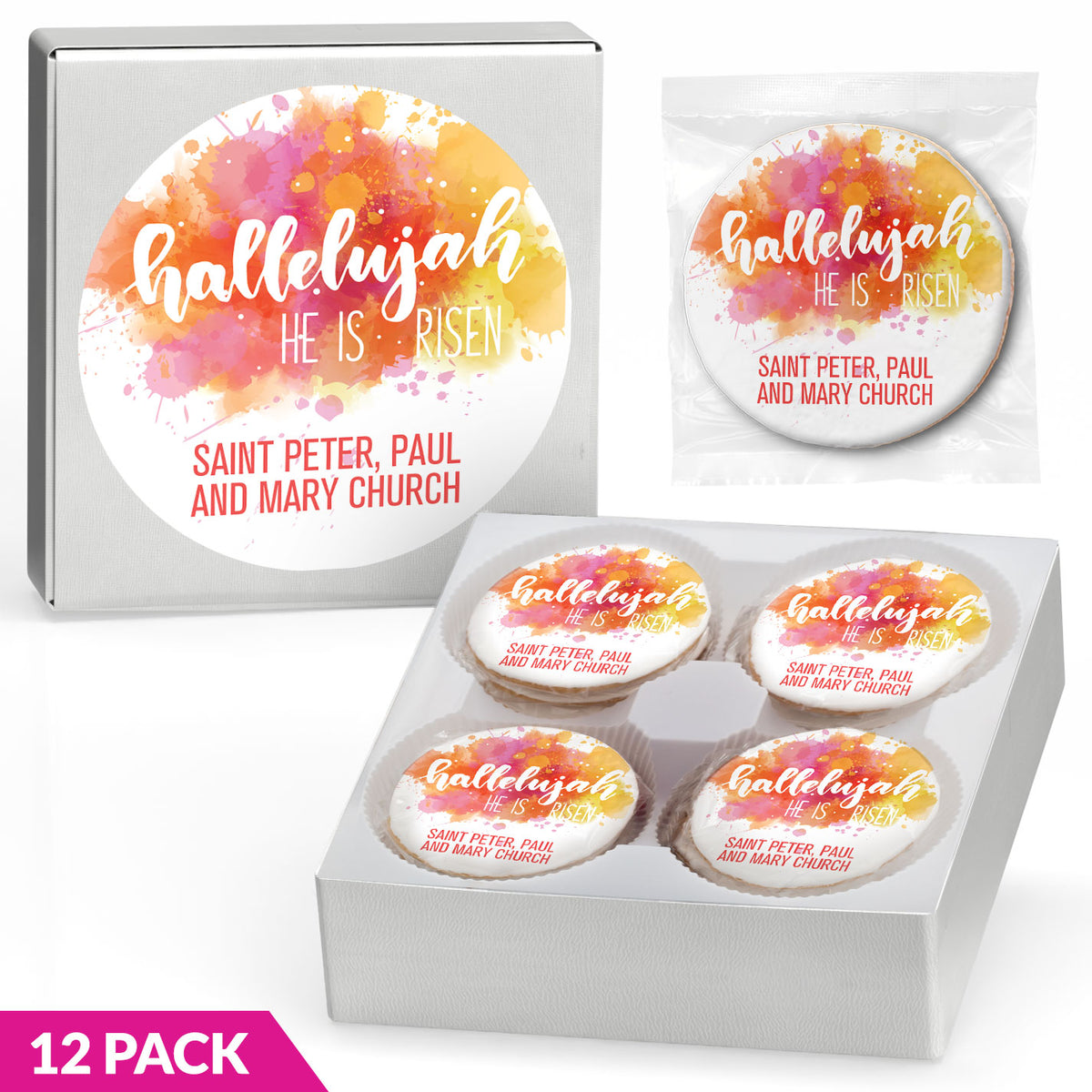 Hallelujah He is Risen - Personalized Direct Print on Round Sugar Cook ...