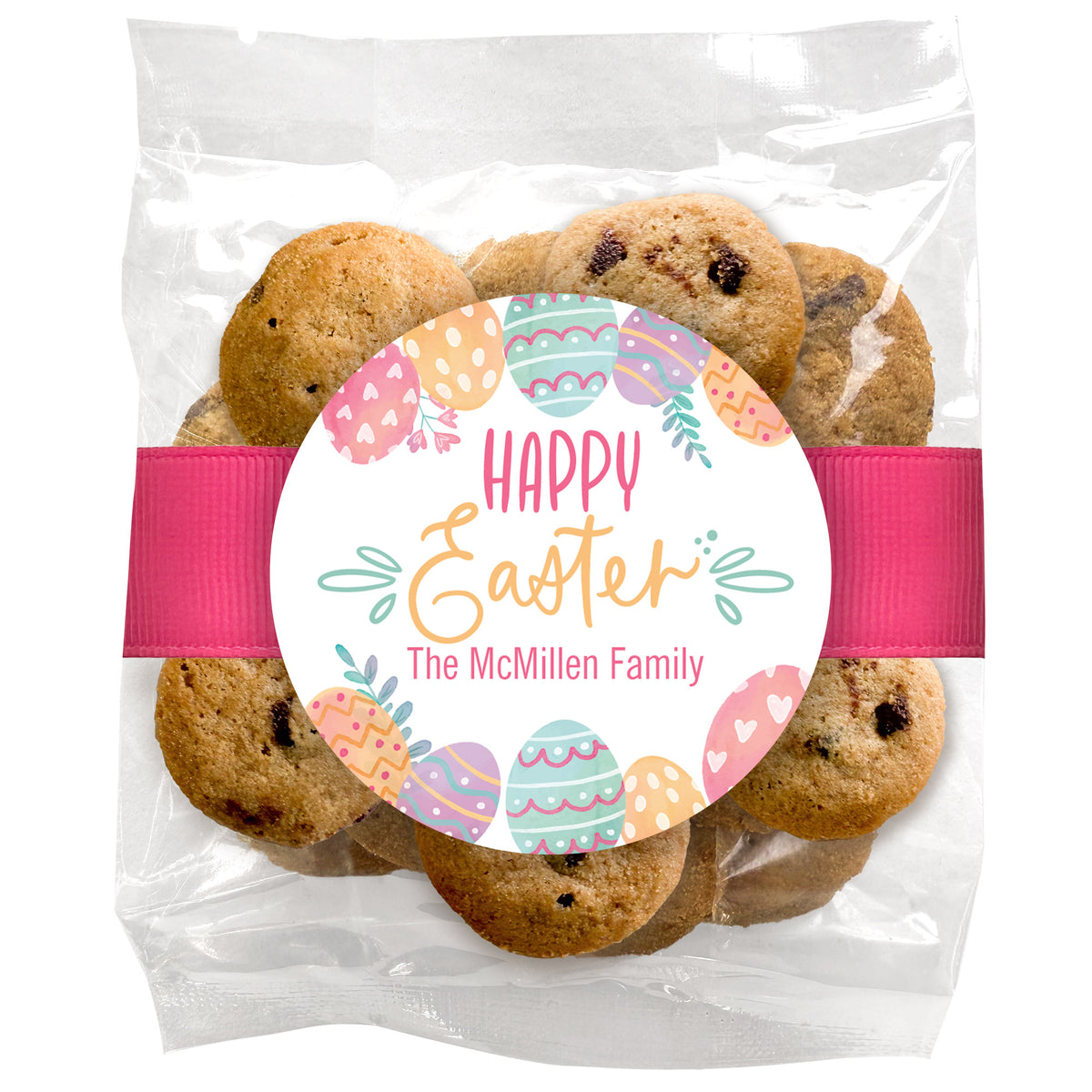 Happy Easter Pastels Mini Cookie Gift Bags | Mini Chocolate Chip ...