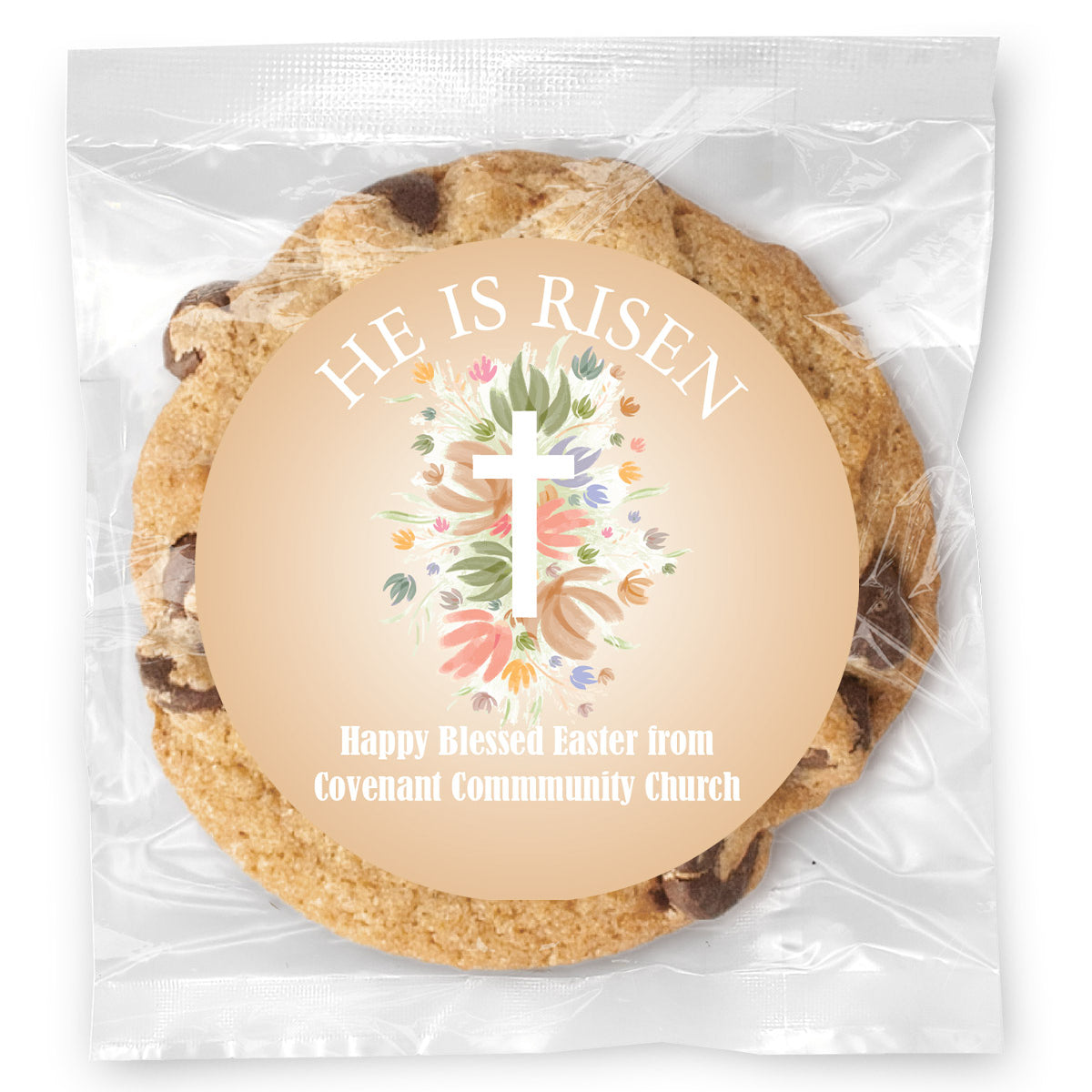 He is Risen Floral Cross - Gourmet Chocolate Chip Or Variety Pack W ...