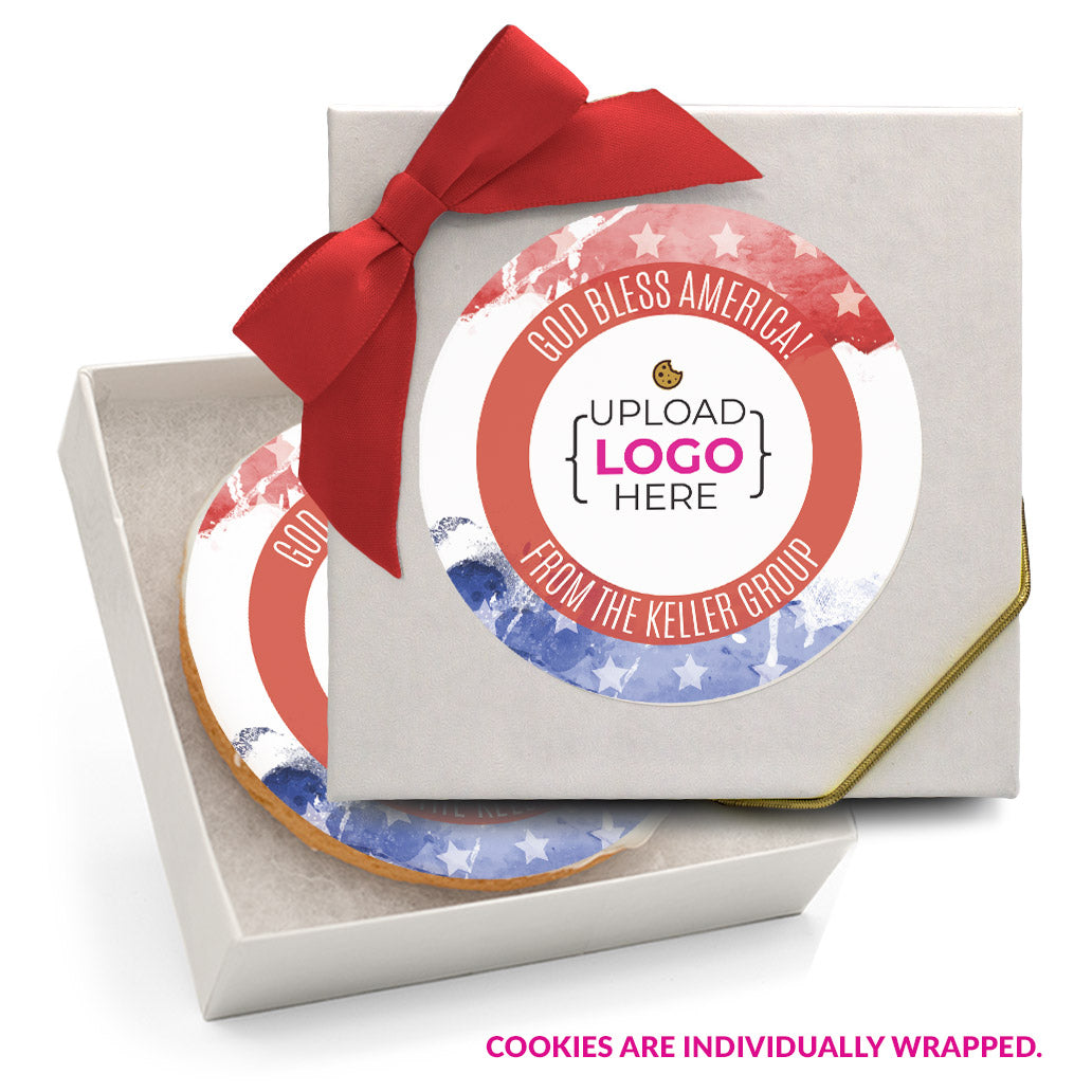 Patriotic Logo Upload & Message - Personalized Direct Print On Round S ...