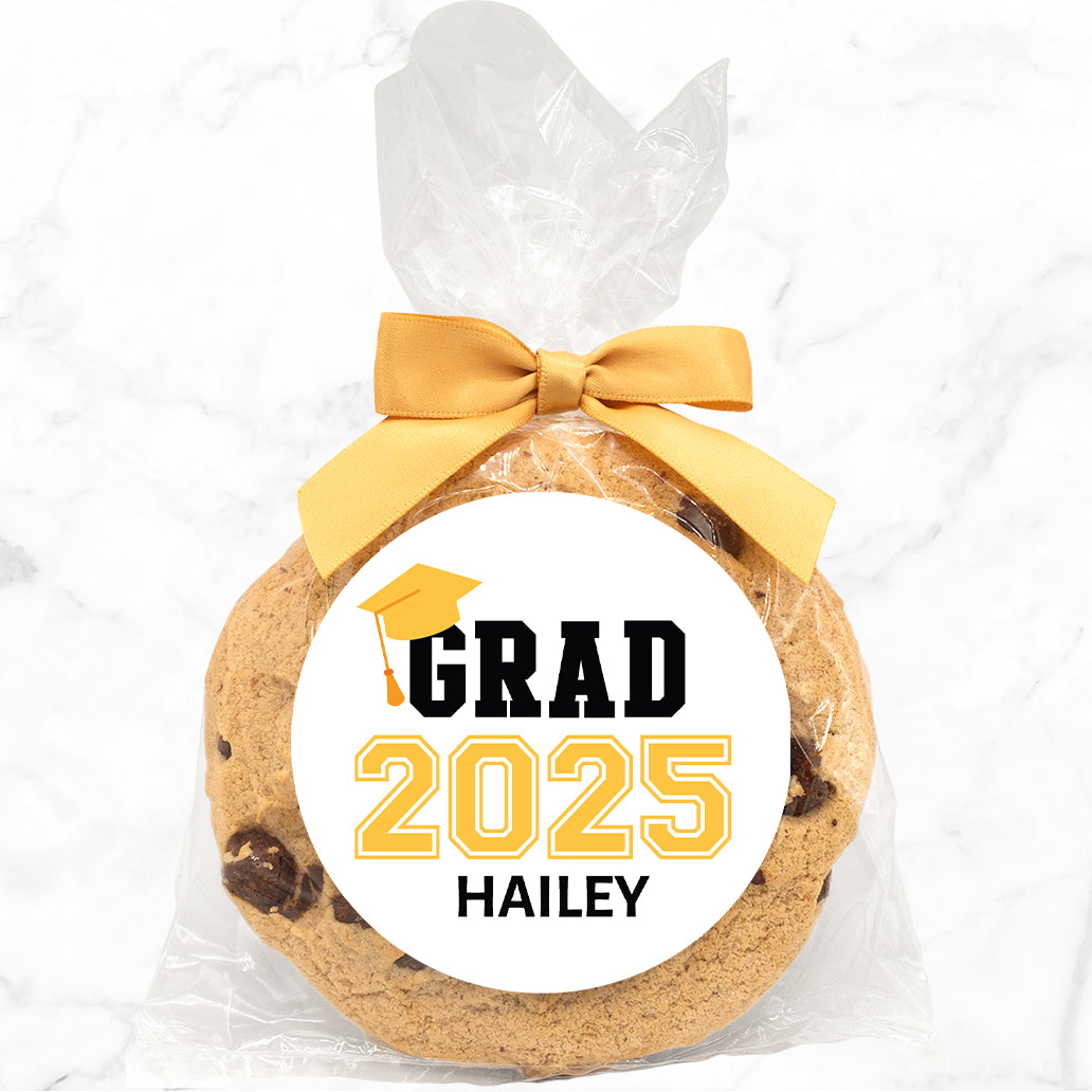 Grad Year & Cap - Gourmet Chocolate Chip Or Variety Pack W/ Full Color ...