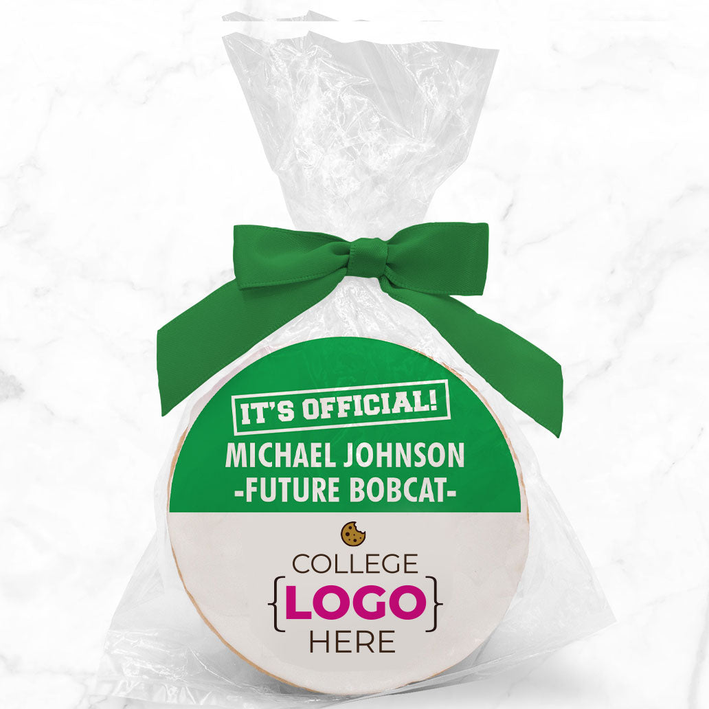 It’s Official College Logo Round Sugar Cookie Bag and Bow – Custom ...
