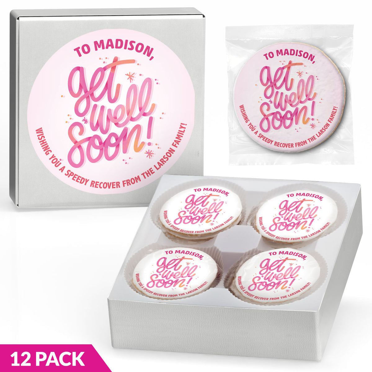 Get Well Soon Cookies | Personalized Printed Sugar Cookie Gift Sets ...
