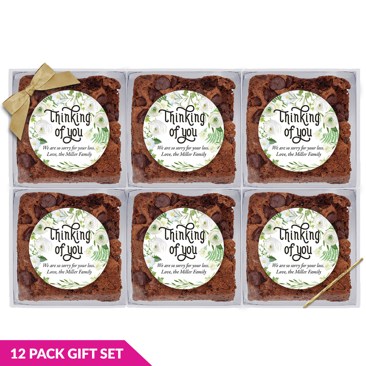 Thinking of You Brownie Gift Sets | Personalized Chocolate Chip Fudge ...