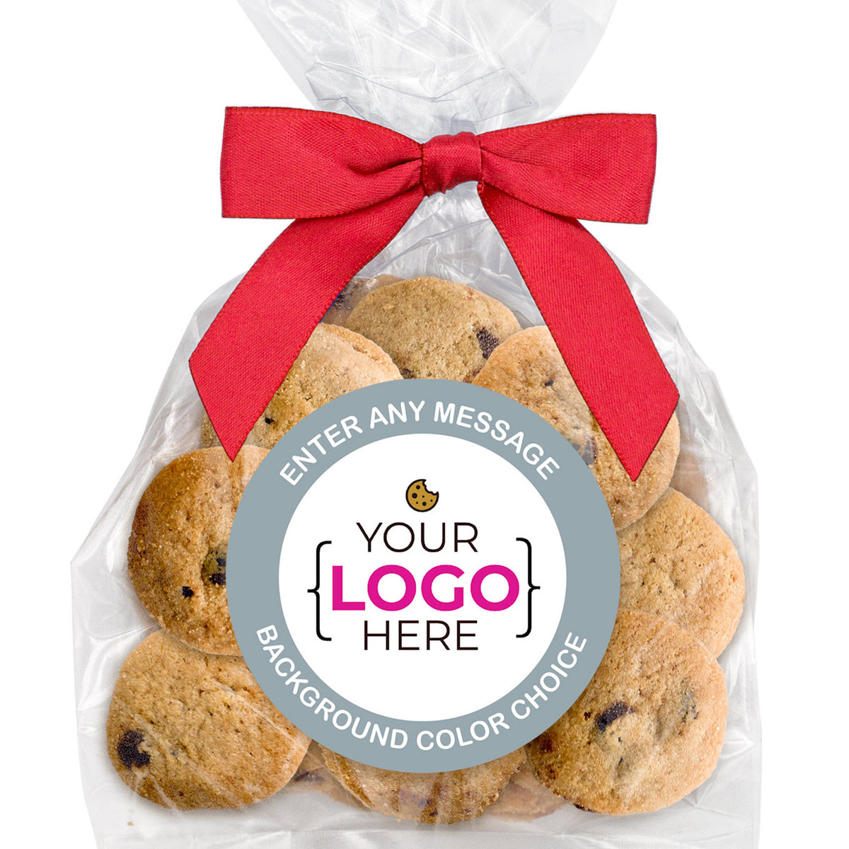 Personalized Logo Mini Cookie Gift Bags | Bite-Sized Chocolate Chip ...