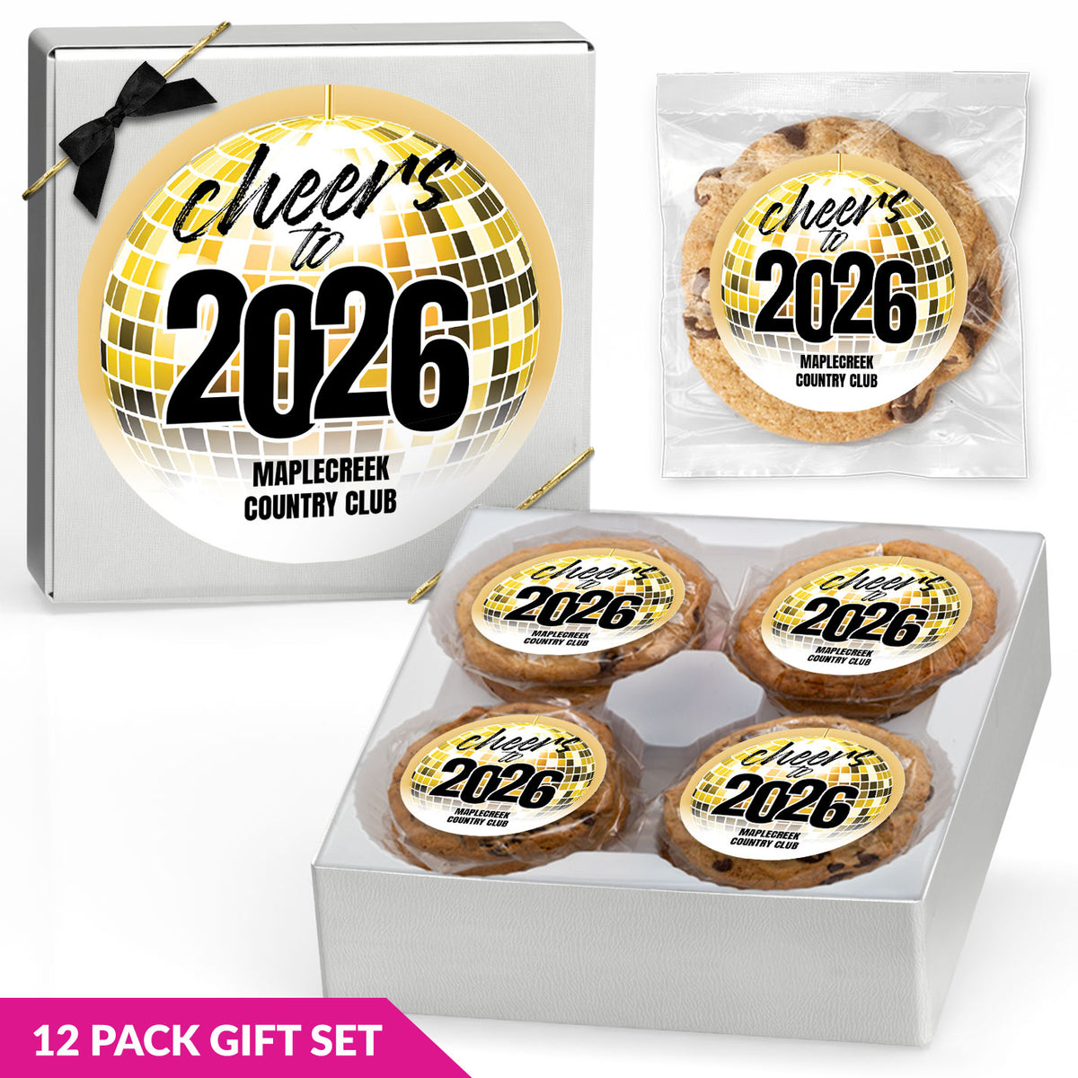 NYE Cheers Disco Ball - Gourmet Chocolate Chip or Variety Pack w/ Full ...