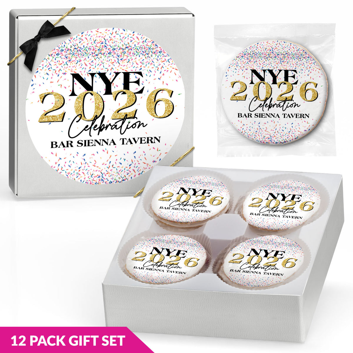 New Year’s Eve Logo Cookies | Personalized Printed Sugar Cookie Gift ...