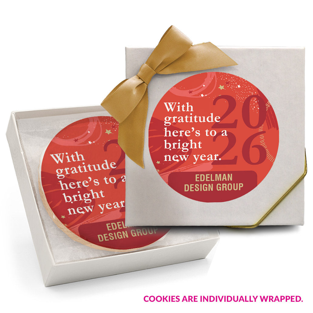 Gratitude for a Bright New Year - Personalized Direct Print On Round S ...