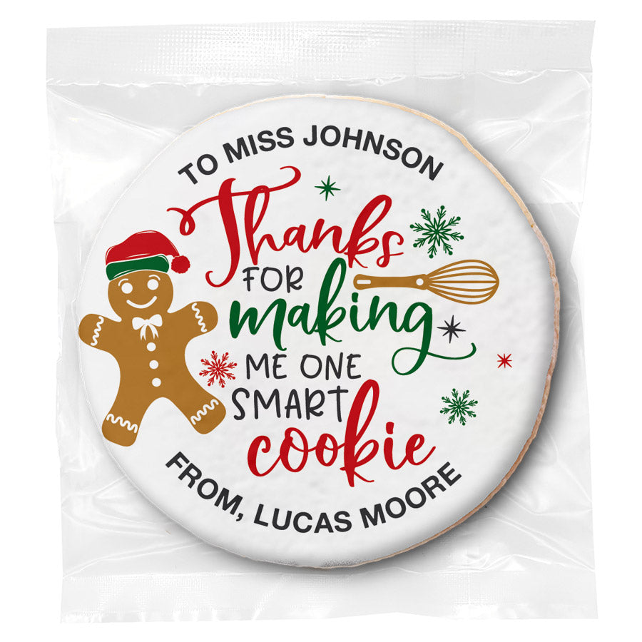 Thanks for making me One Smart Cookie - Personalized Round Sugar Cookie ...