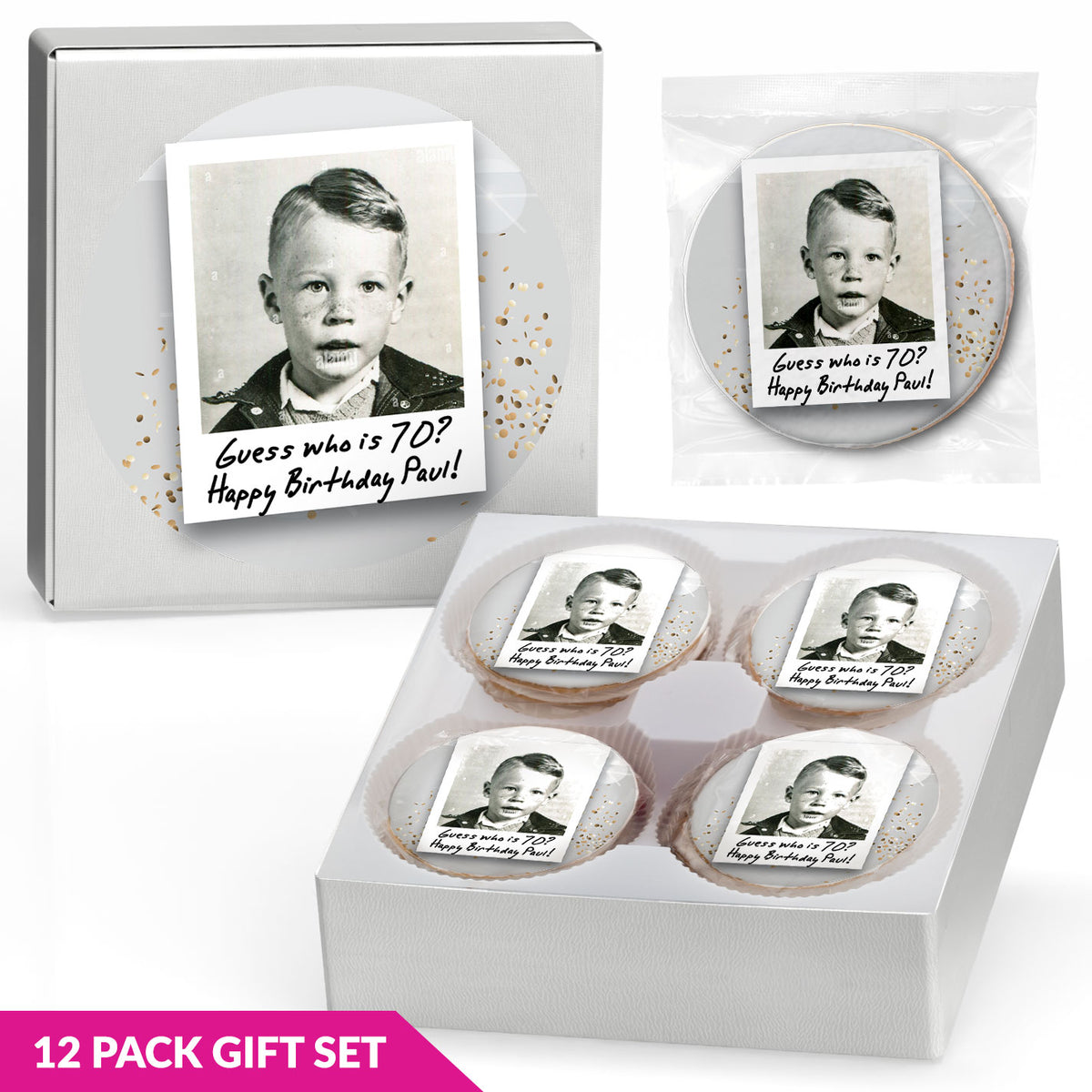 Personalized Direct Print on Round Sugar Cookie Gift Set Upload your ...