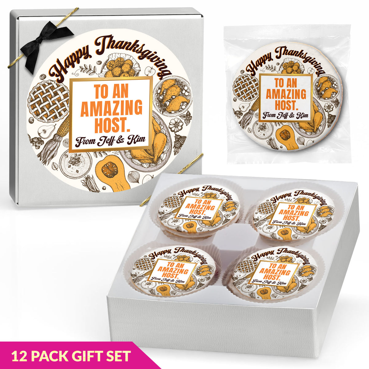 Thanksgiving Host Gift Cookies | Personalized Printed Sugar Cookie Gift ...