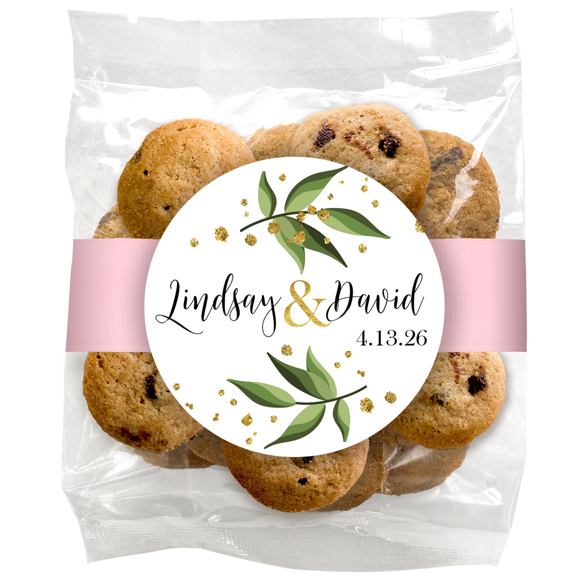Gold Speckled Leaves Bite-Sized Chocolate Chip Cookies (2 oz., approx ...