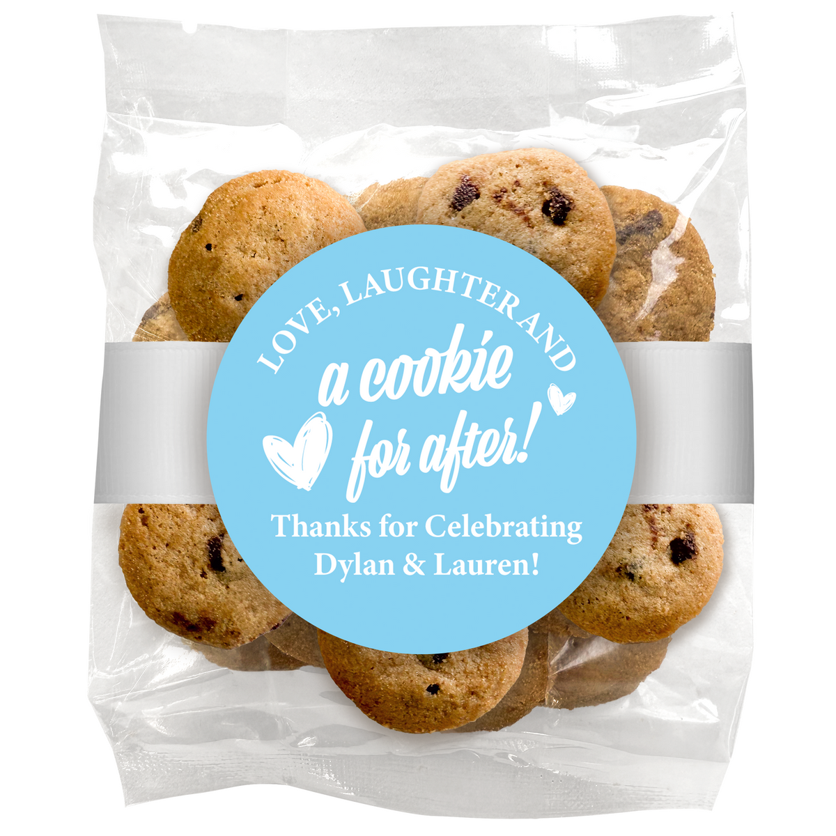 Wedding Mini Cookie Gift Bags | Bite-Sized Chocolate Chip Cookies ...