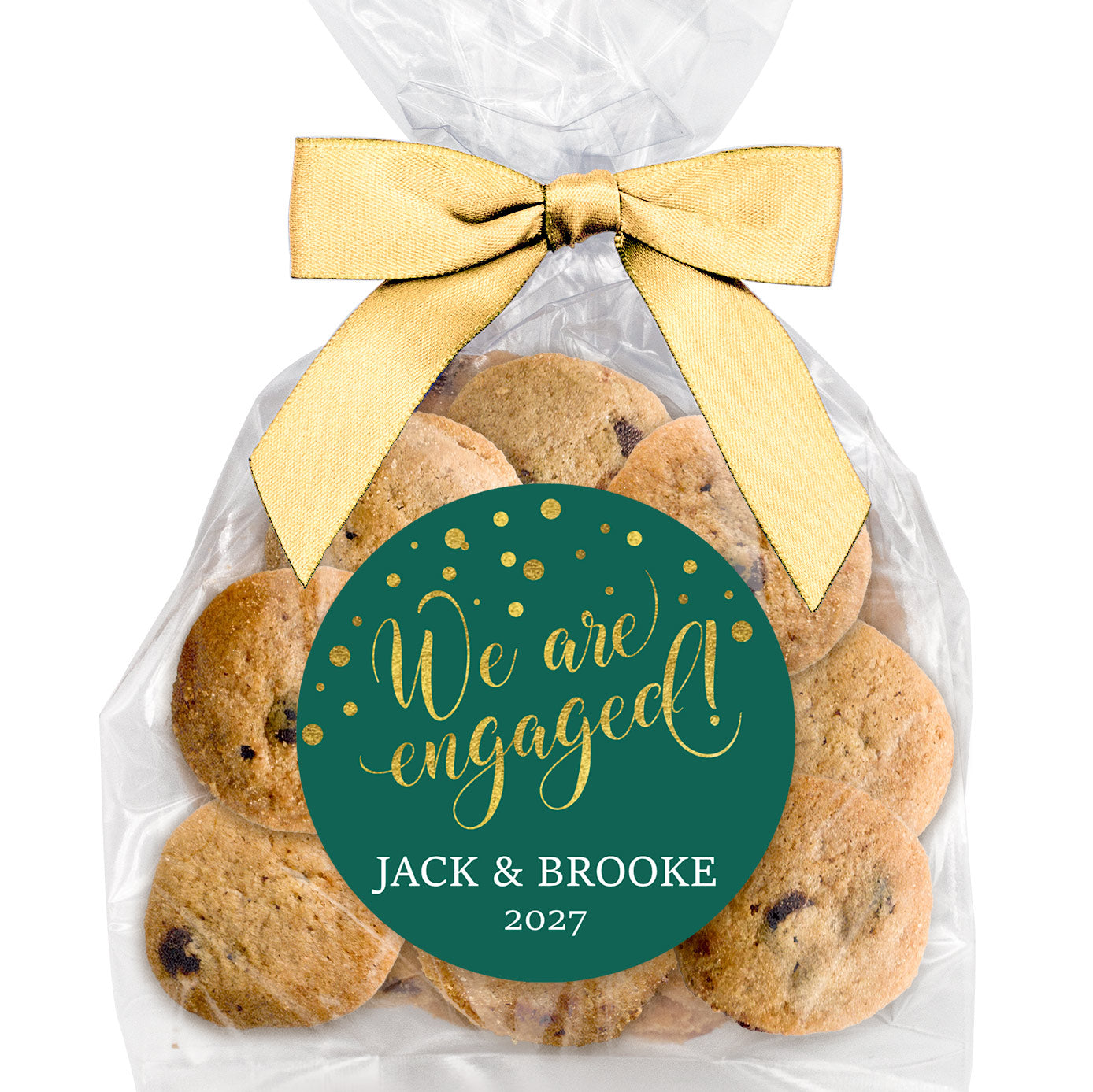 We are Engaged – Mini Chocolate Chip Cookie Bag (3 oz.) with Custom ...