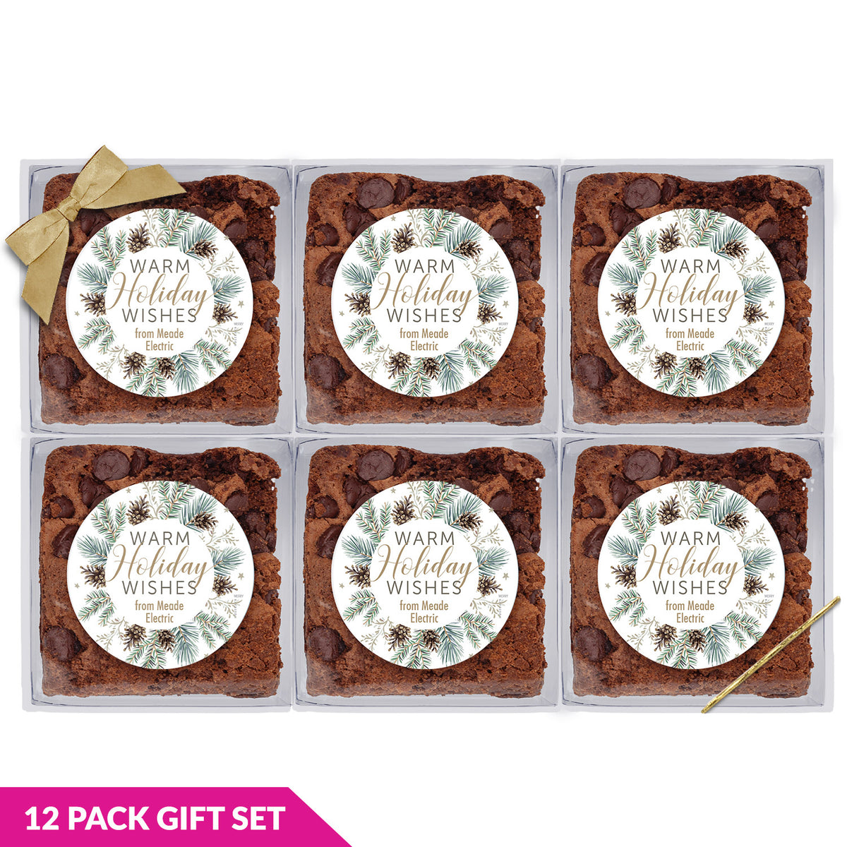 Holiday Brownie Gift Sets | Personalized Chocolate Chip Fudge Brownies ...