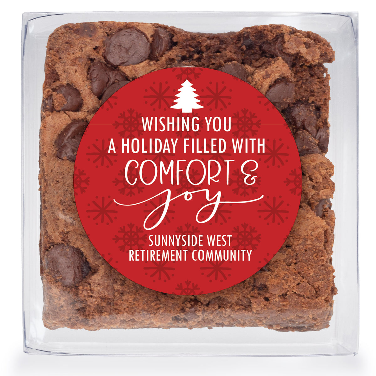 Comfort and Joy Snowflakes Christmas Brownies | Personalized Chocolate ...