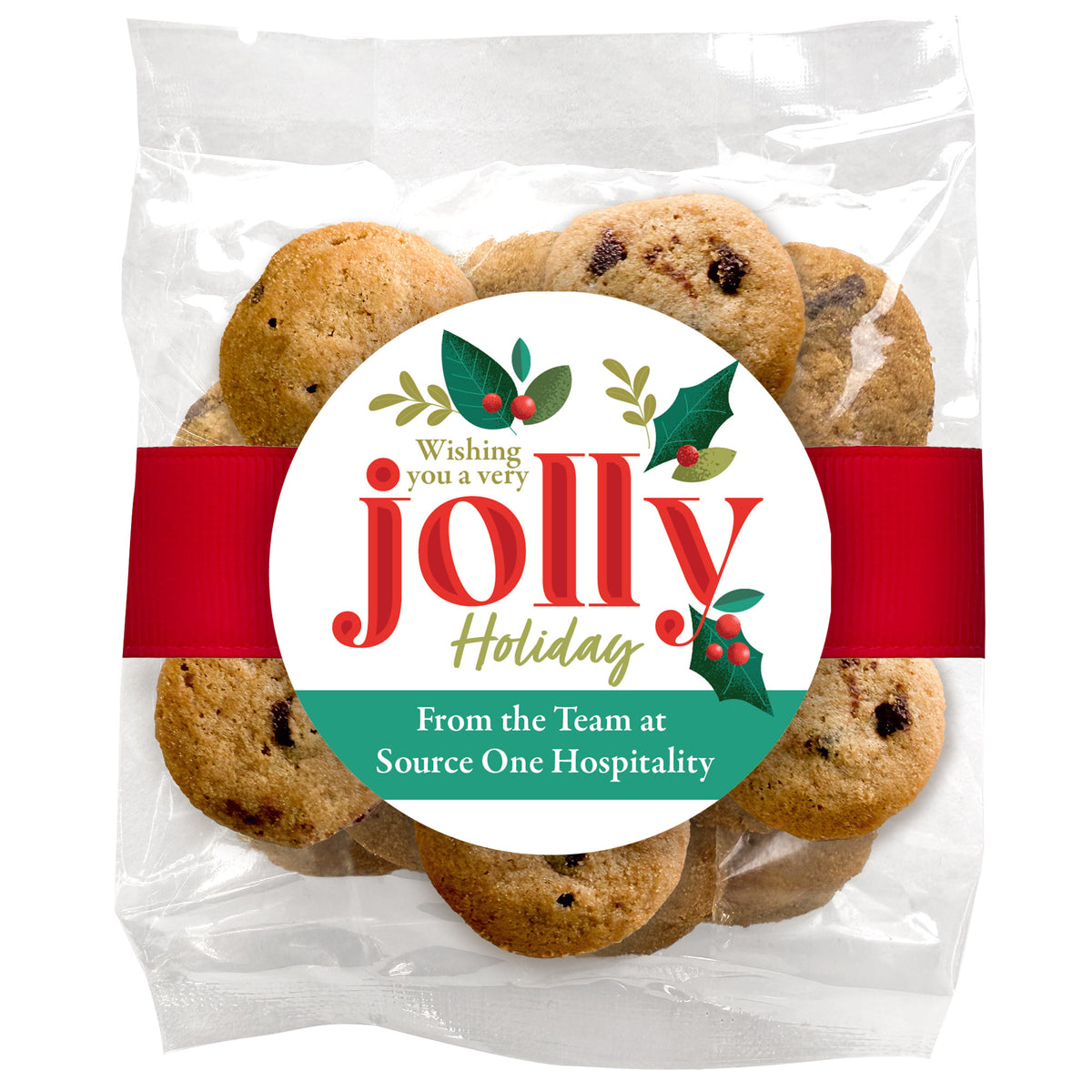 Wishing you a Jolly Holiday Mini Cookie Gift Bags | Mini Chocolate Chip ...