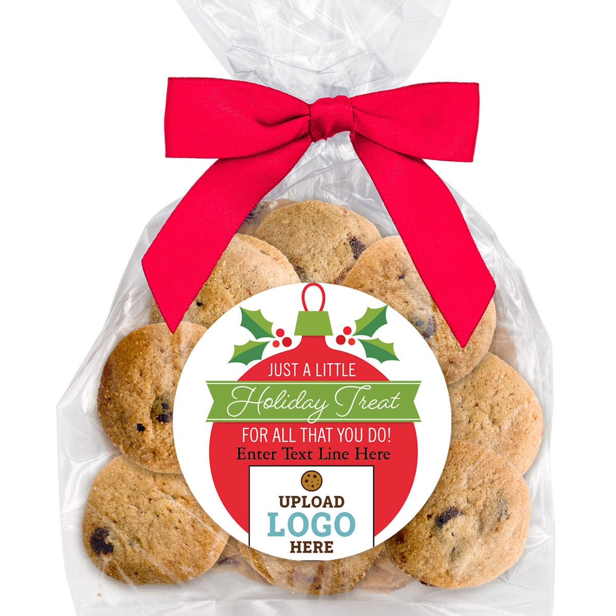 Christmas Logo Mini Cookie Gift Bags | Bite-Sized Chocolate Chip ...