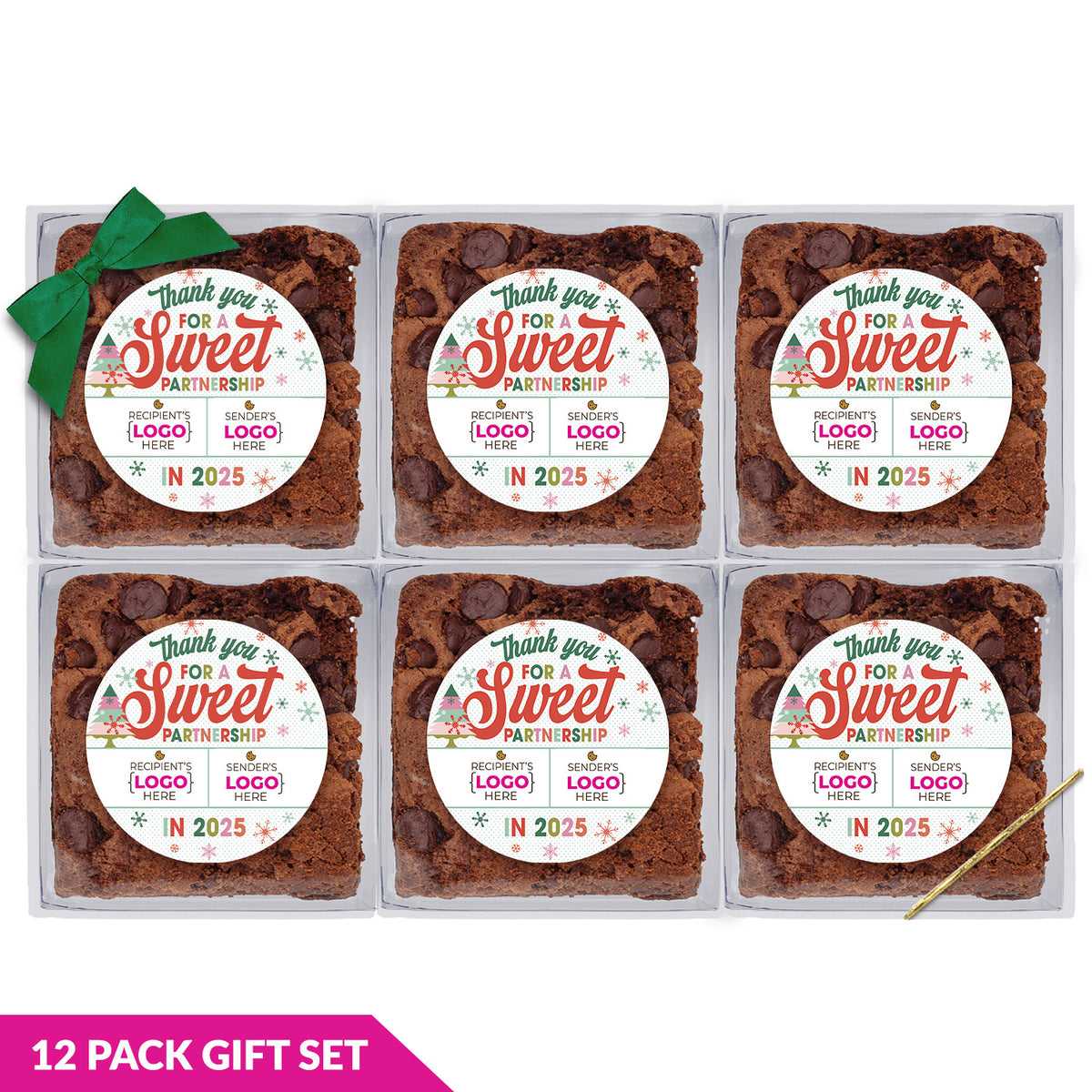 Chocolate Chip Fudge Brownies W/Full Color Personalized Sticker Gift ...