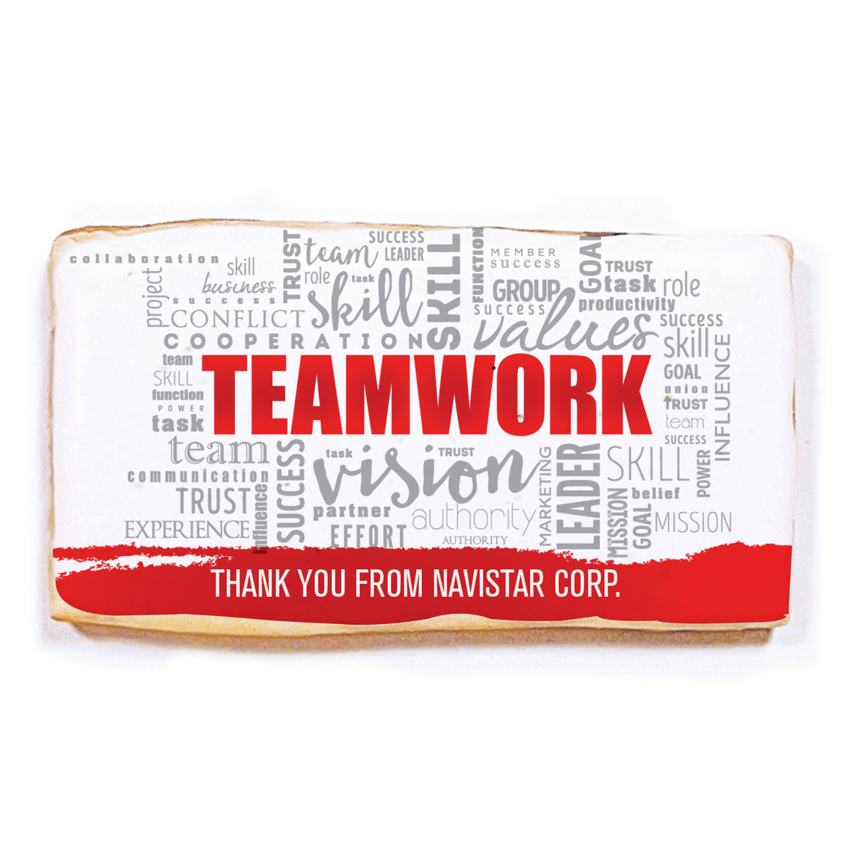 Teamwork Words - Personalized Direct Print On Rectangle Sugar Cookie ...